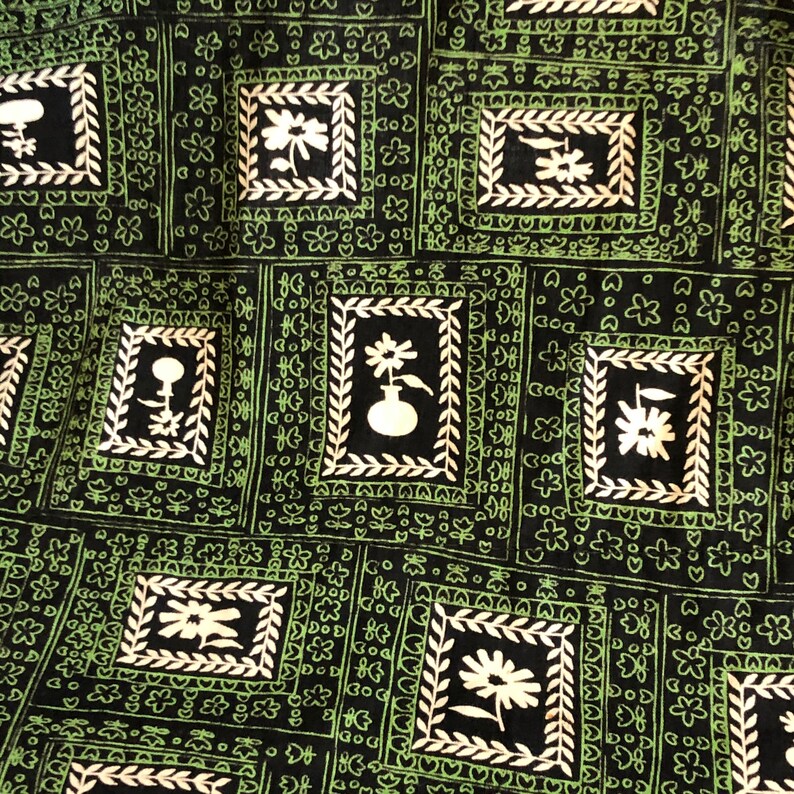 Vintage 50s Border Print Floral patterned Circle Skirt Sz 28 | Etsy