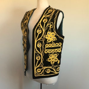 Fabulous Vintage 60’s Rocker Woodstock Boho Velvet Hippie Vest Sz 44” C ...