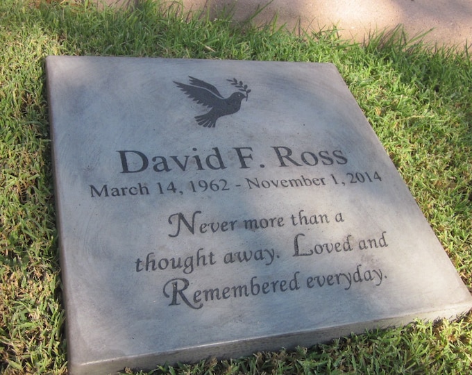 Custom Engraved Memorial & Tribute Stone 11.5x11.5 - Etsy