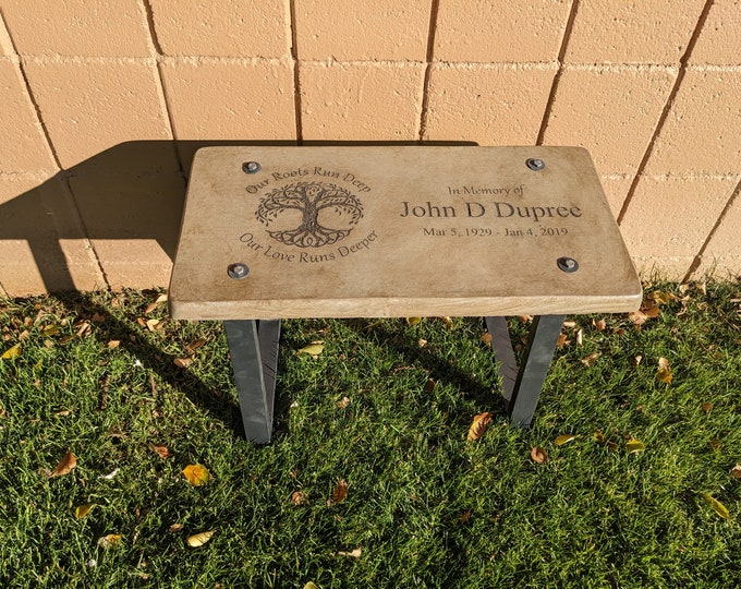 Custom Engraved Memorial Bench Measures 23.75" L X 11.75" W X 16.5" H ...