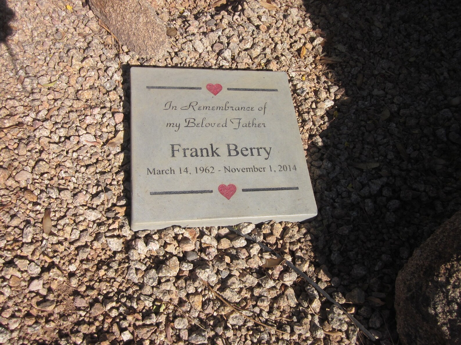 Custom Engraved Memorial & Tribute Stone 11.5"x11.5" 'in Remembrance of ...