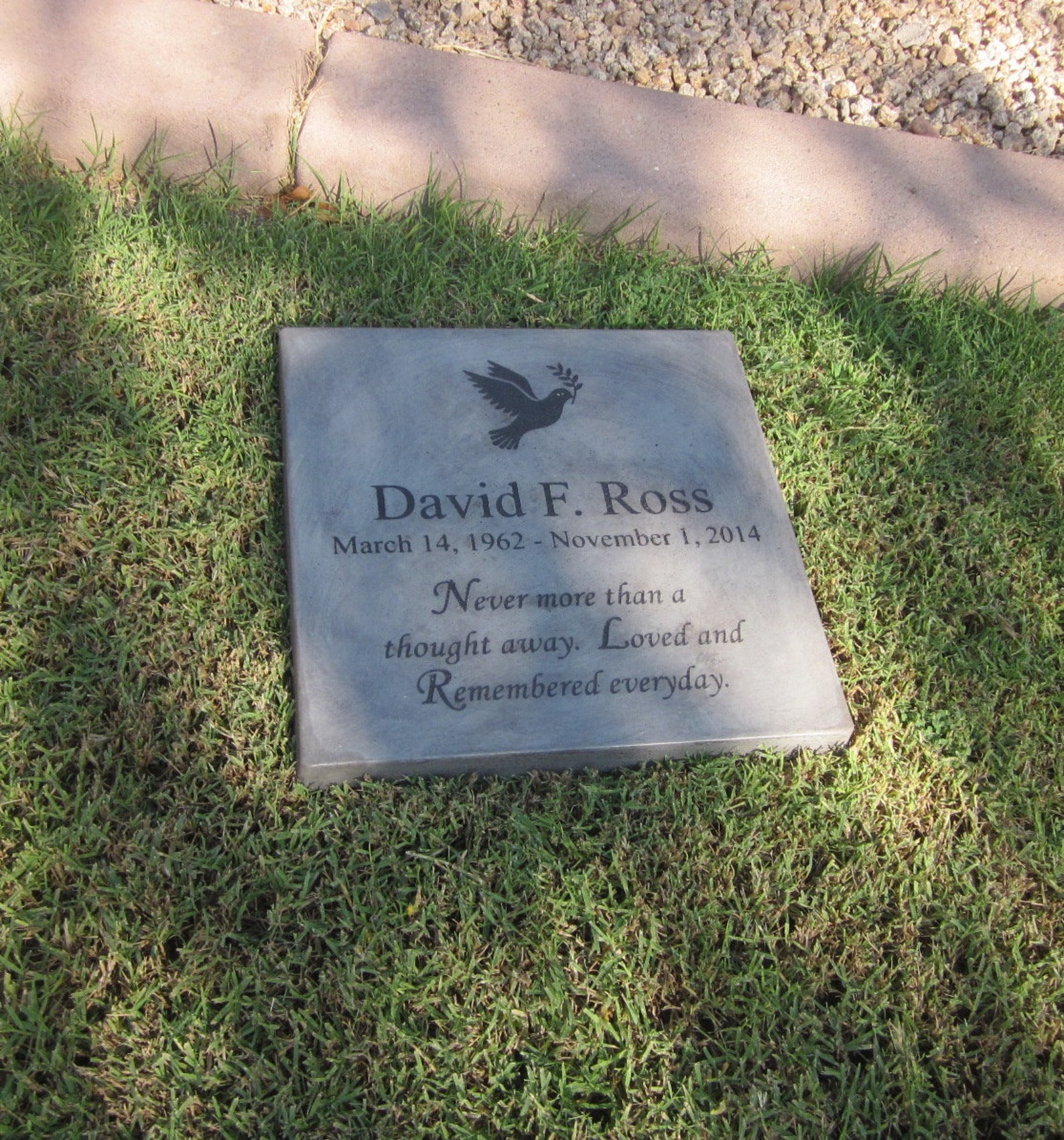 Custom Engraved Memorial & Tribute Stone 11.5x11.5 - Etsy
