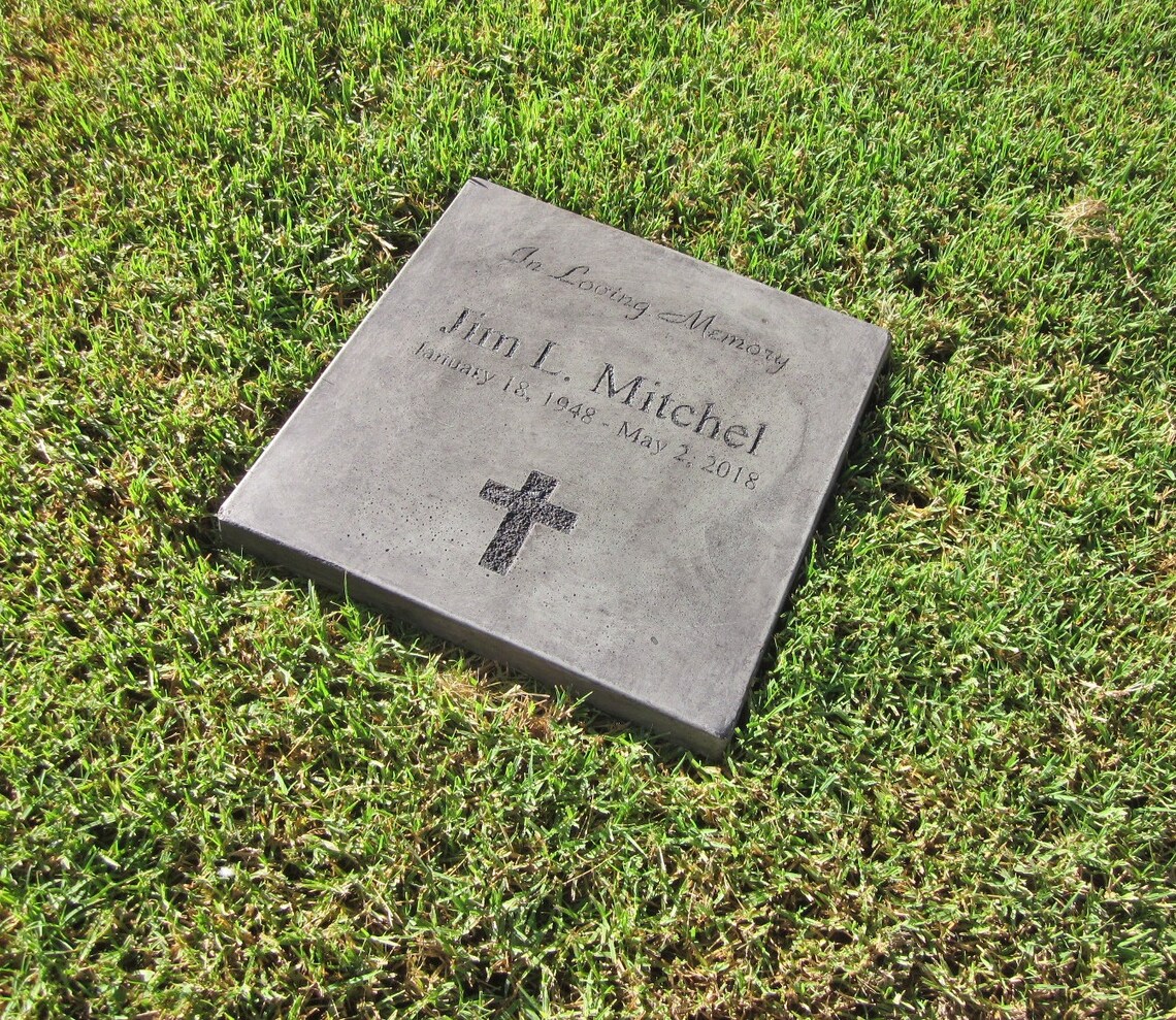 Custom Engraved Memorial & Tribute Stone 11.5" X 11.5" in Loving Memory ...