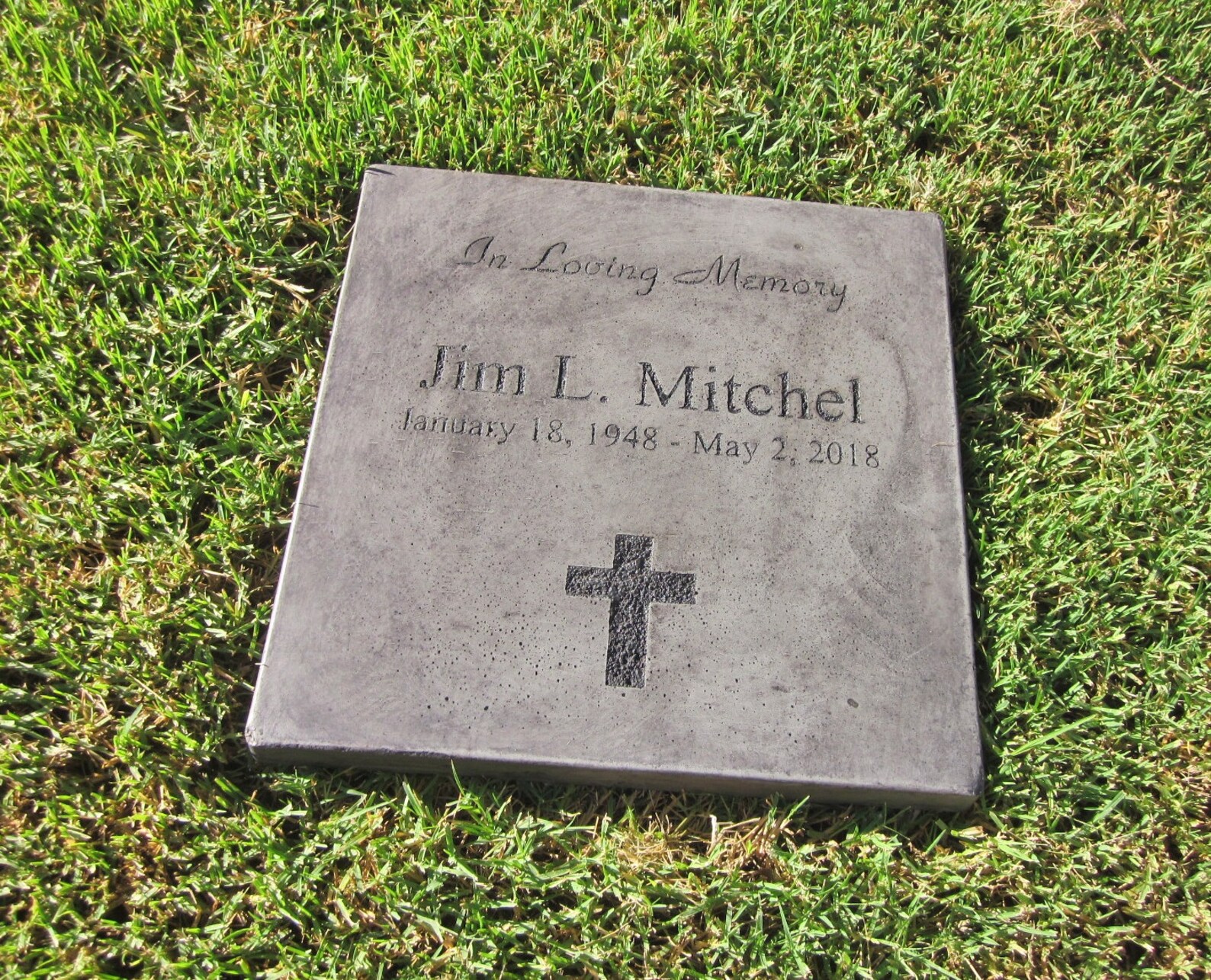 Custom Engraved Memorial & Tribute Stone 11.5" X 11.5" in Loving Memory ...