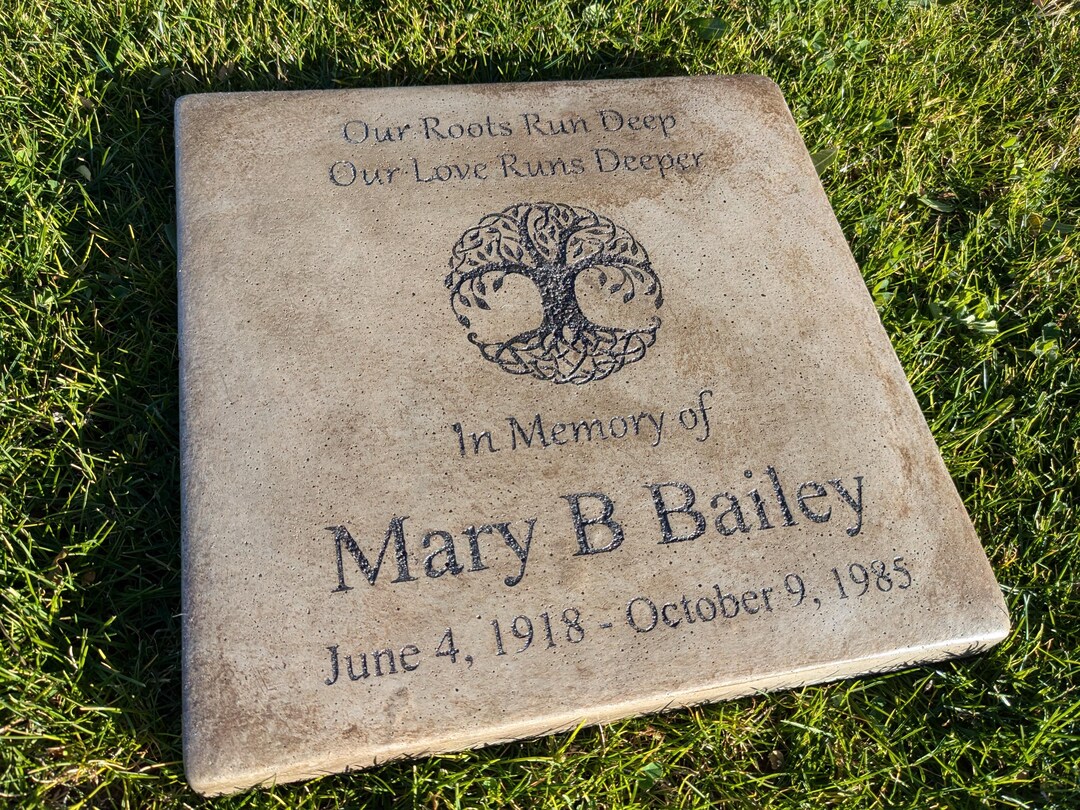 Custom Engraved Memorial & Tribute Stone 11.5"x11.5" Tree of Life - Etsy