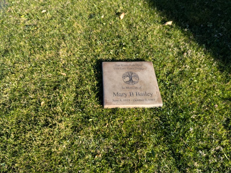 Custom Engraved Memorial & Tribute Stone 11.5"x11.5" Tree of Life - Etsy