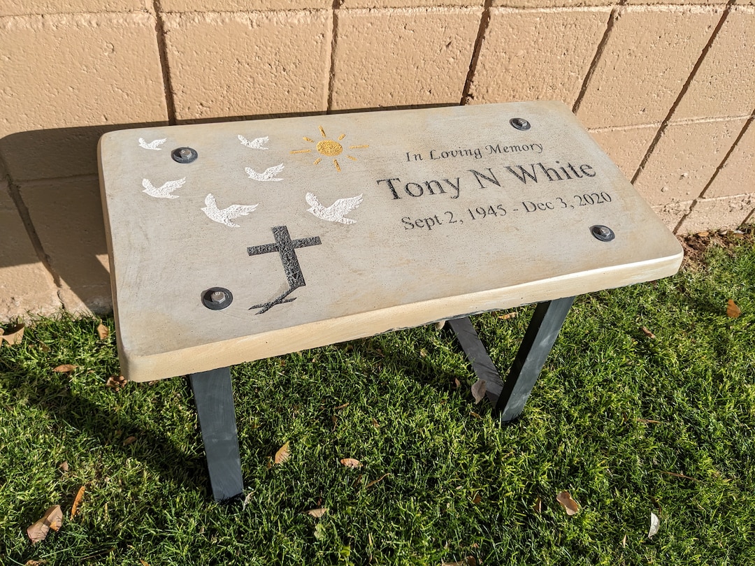 Custom Engraved Memorial Bench Measures 23.75" L X 11.75" W X 16.5" H ...