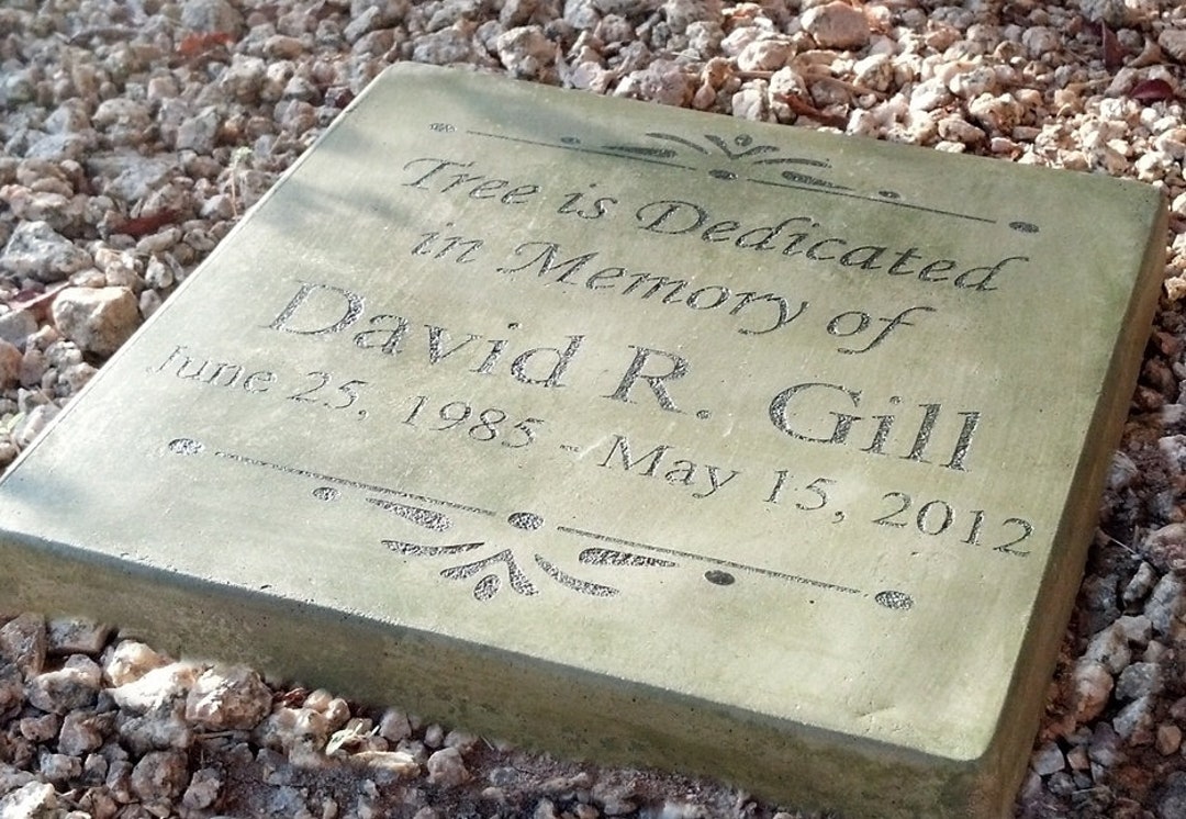 Custom Engraved Memorial & Tribute Stone 11.5"x 11.5" Tree is Dedicated ...