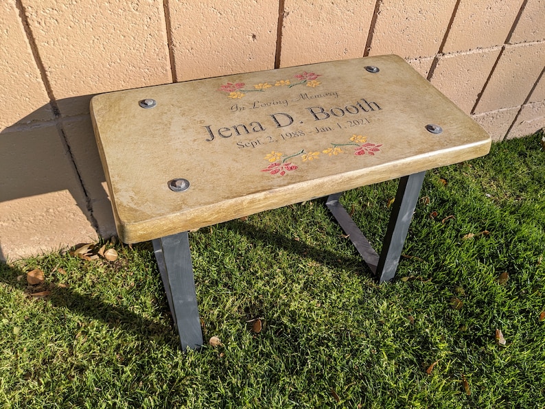 Custom Engraved Memorial Bench Measures 23.75 L X - Etsy