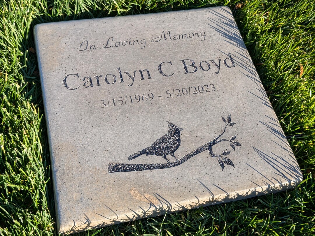 Custom Engraved Memorial & Tribute Stone 11.5"x11.5" in Loving Memory ...