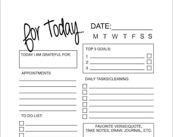 Simple Daily Classic 8.5x5.5 Size Planner Page - Etsy