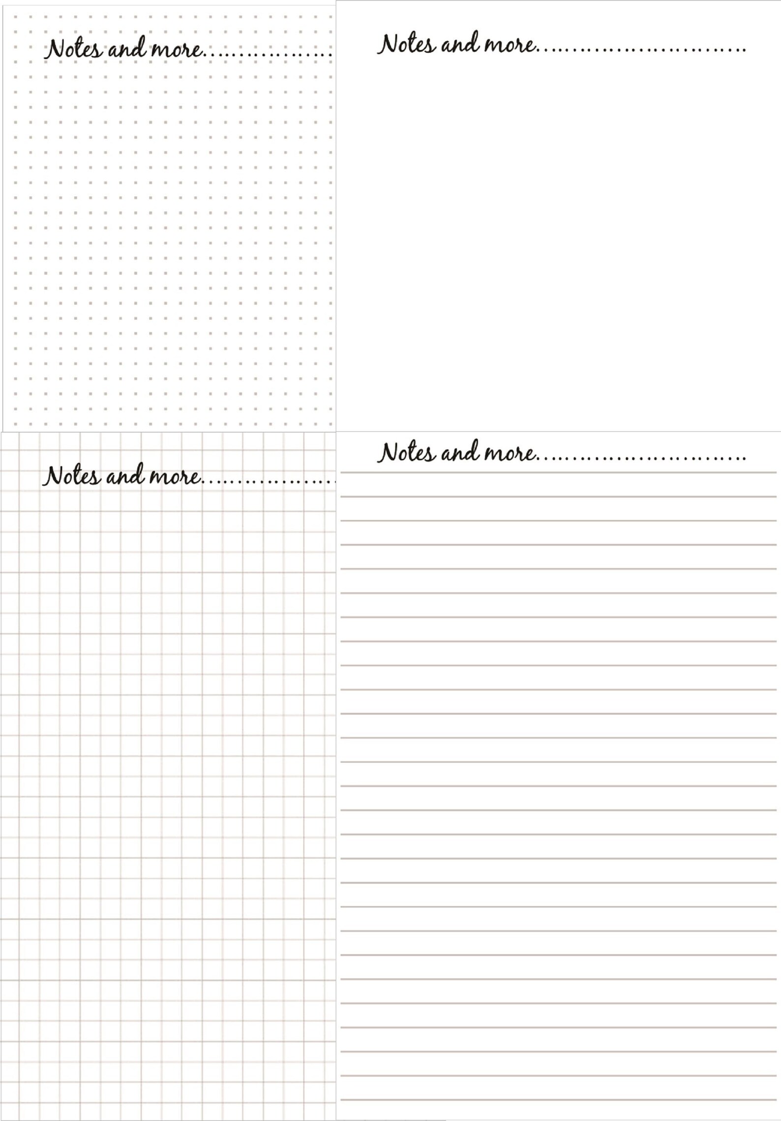 Pack of Notes Pages - Classic (half Size 8.5 X 5.5) - Etsy