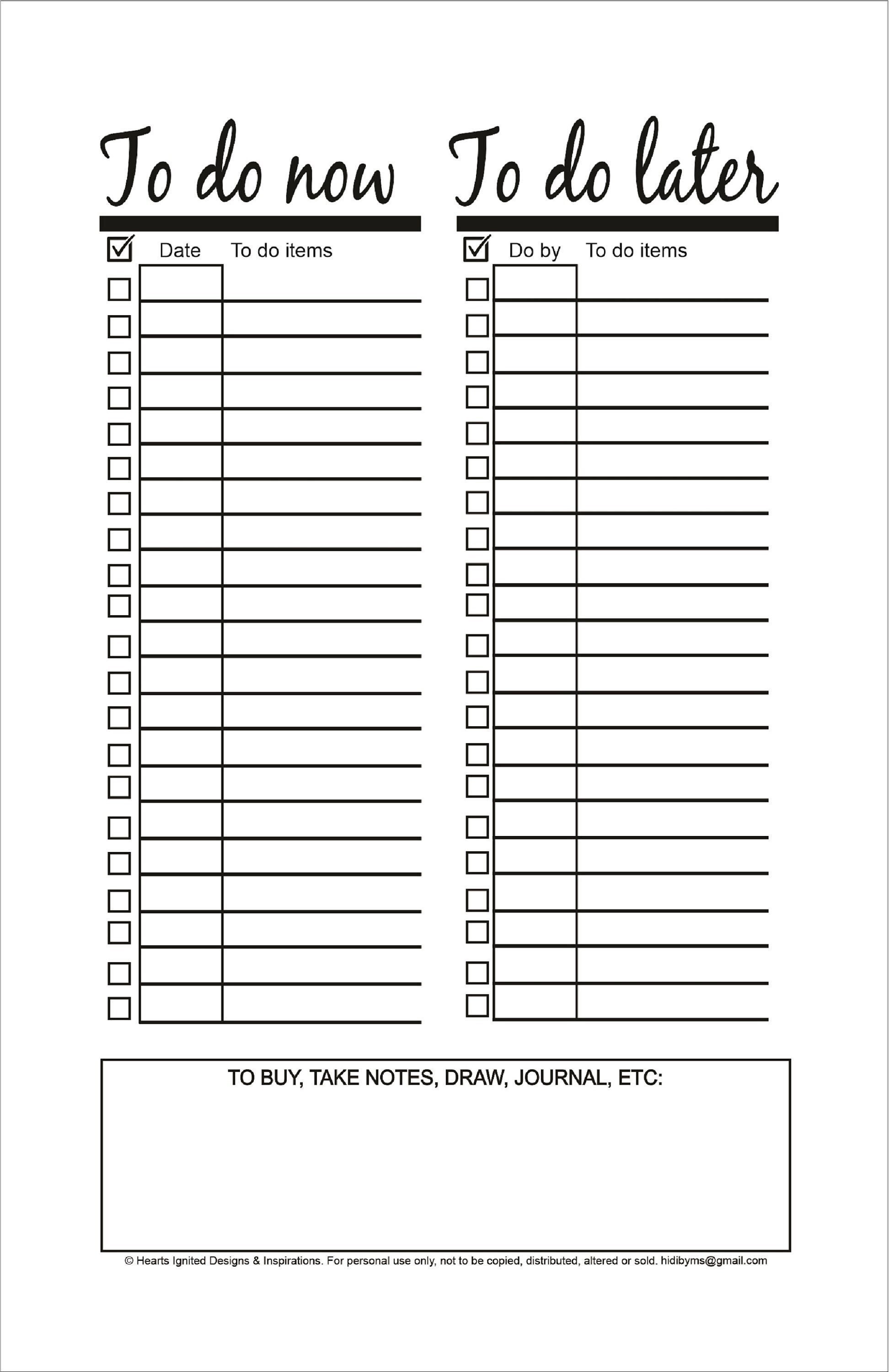 To Do List - Dates by Planner Page - Classic (half Size 8.5 X 5.5) - Etsy