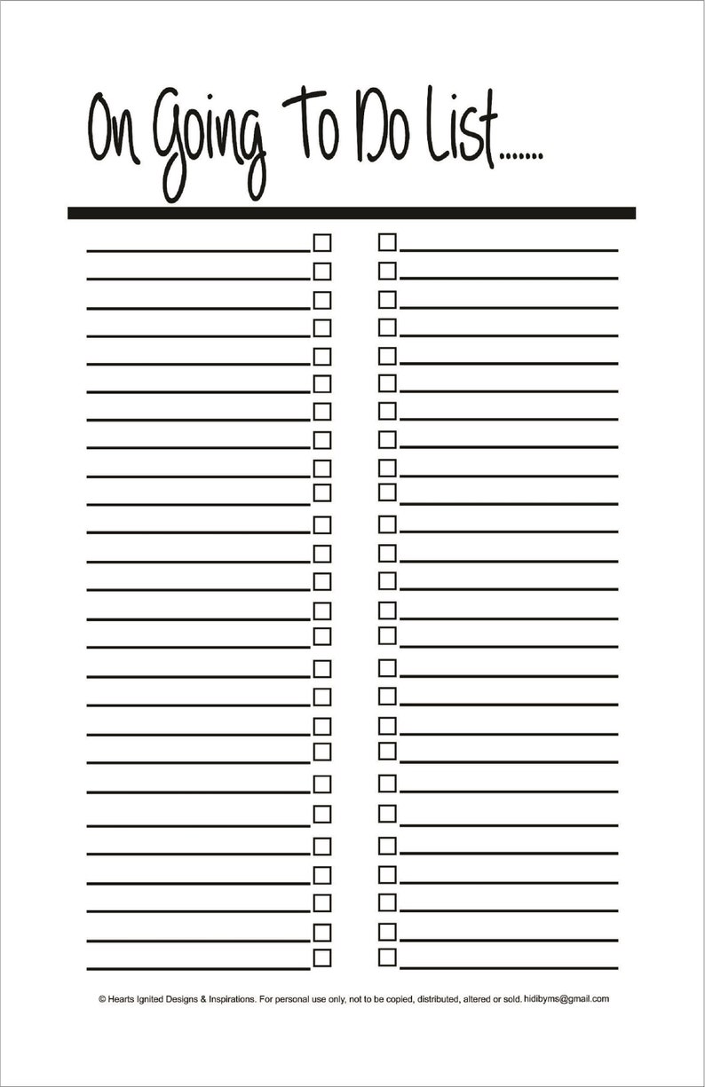 Original on Going to Do List Planner Page Blank & Simple - Classic ...