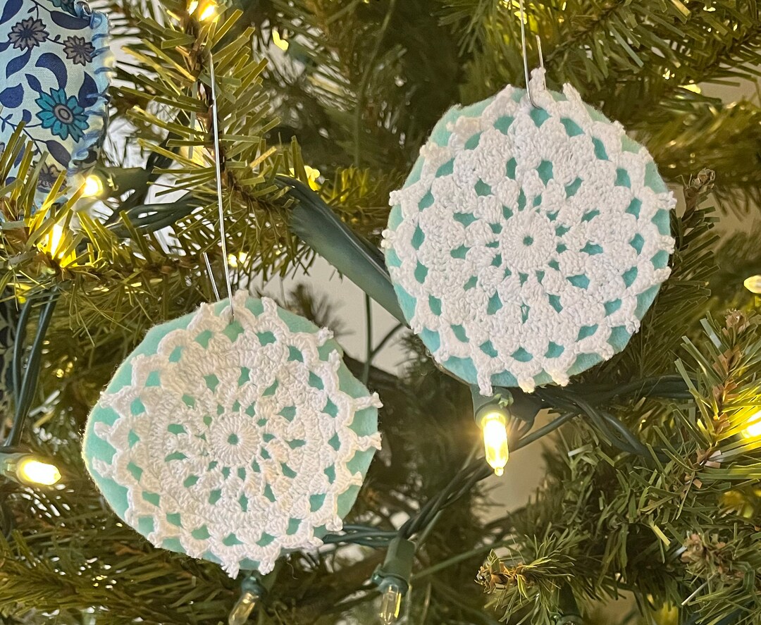 Recycled Lace Doily Christmas Tree Ornaments - Etsy