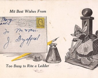 Best Wishes Vintage Post Card, Digital File, Postcard, Antique, Graphic ...