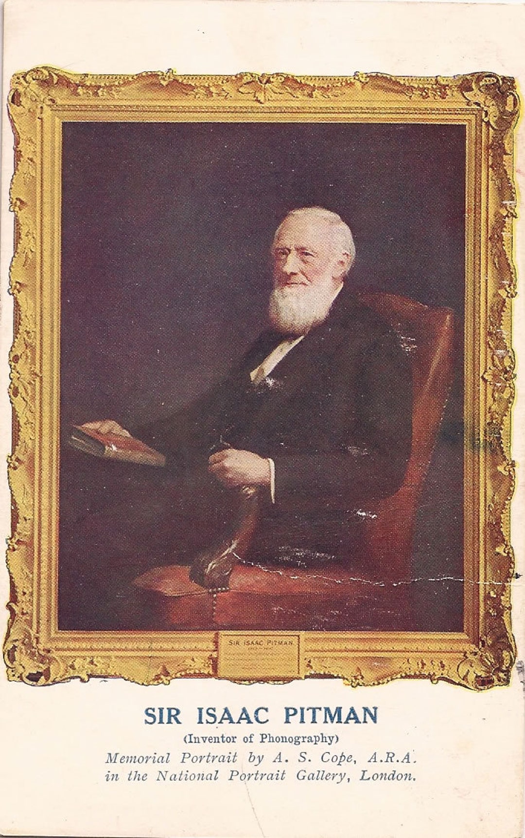 Sir Isaac Pitman, Inventor of Shorthand Vintage Circa 1910s Postcard - Etsy