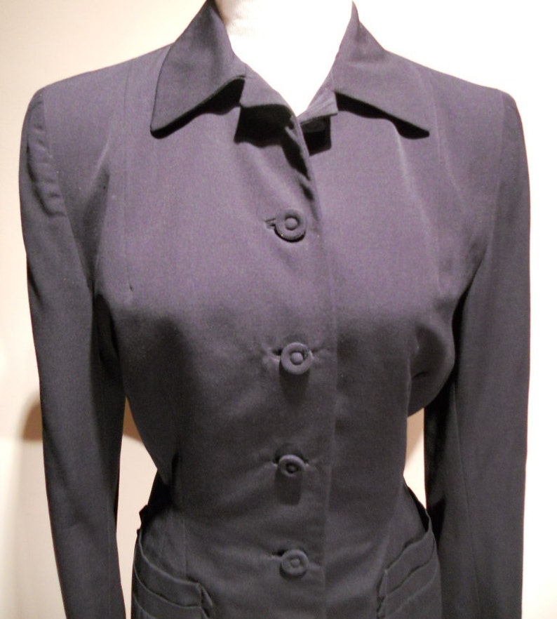 1940's Superior Forstmann Navy Blue Wool Worsted Jacket | Etsy