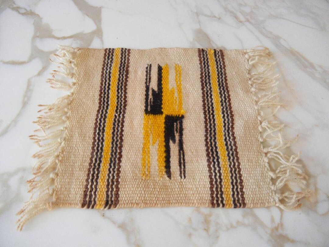 Vintage Chimayo Wool on Wool Mini Rug, Sun Design, C. 1950 - Etsy