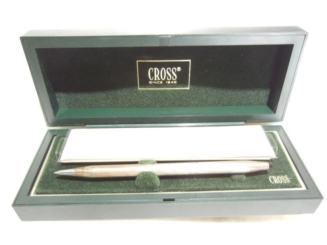 Vintage Cross Sterling Silver Ball Point Pen, Original Box, Case and ...