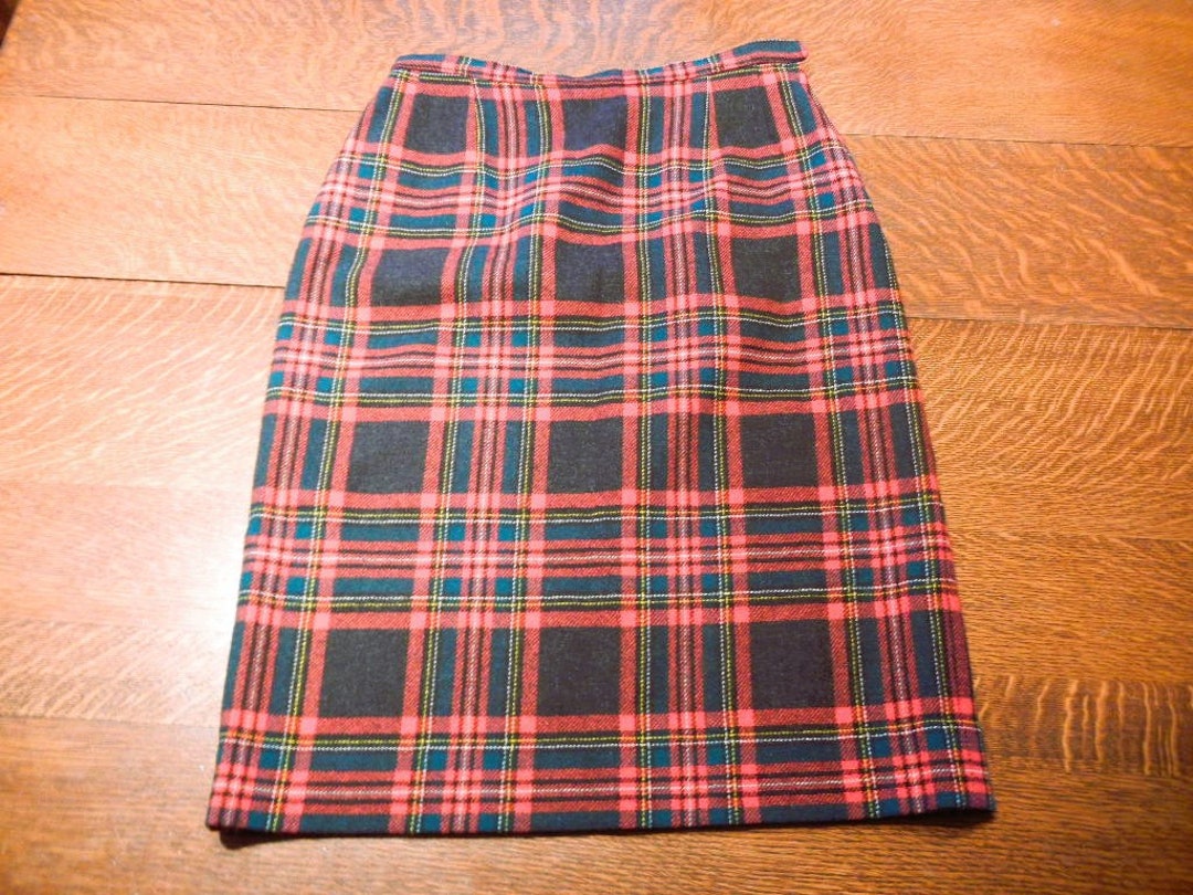 Authentic Pendleton Tartan Plaid Wool Flat Front Skirt, C. 1980 - Etsy