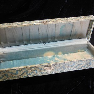 Antique Victorian Era Celluloid, Wood, and Cotton Sateen Jewelry or ...