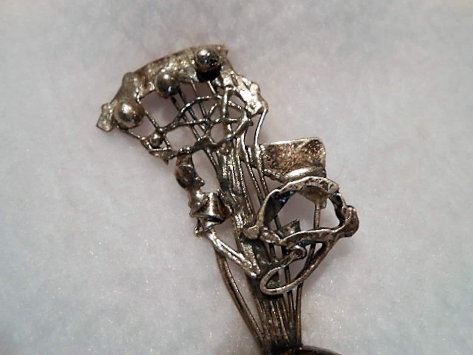 Vintage Sterling Pin Sterling Silver and Carnelian Modernist | Etsy