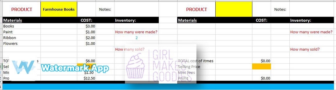 Excel Worksheet for Sales - Etsy