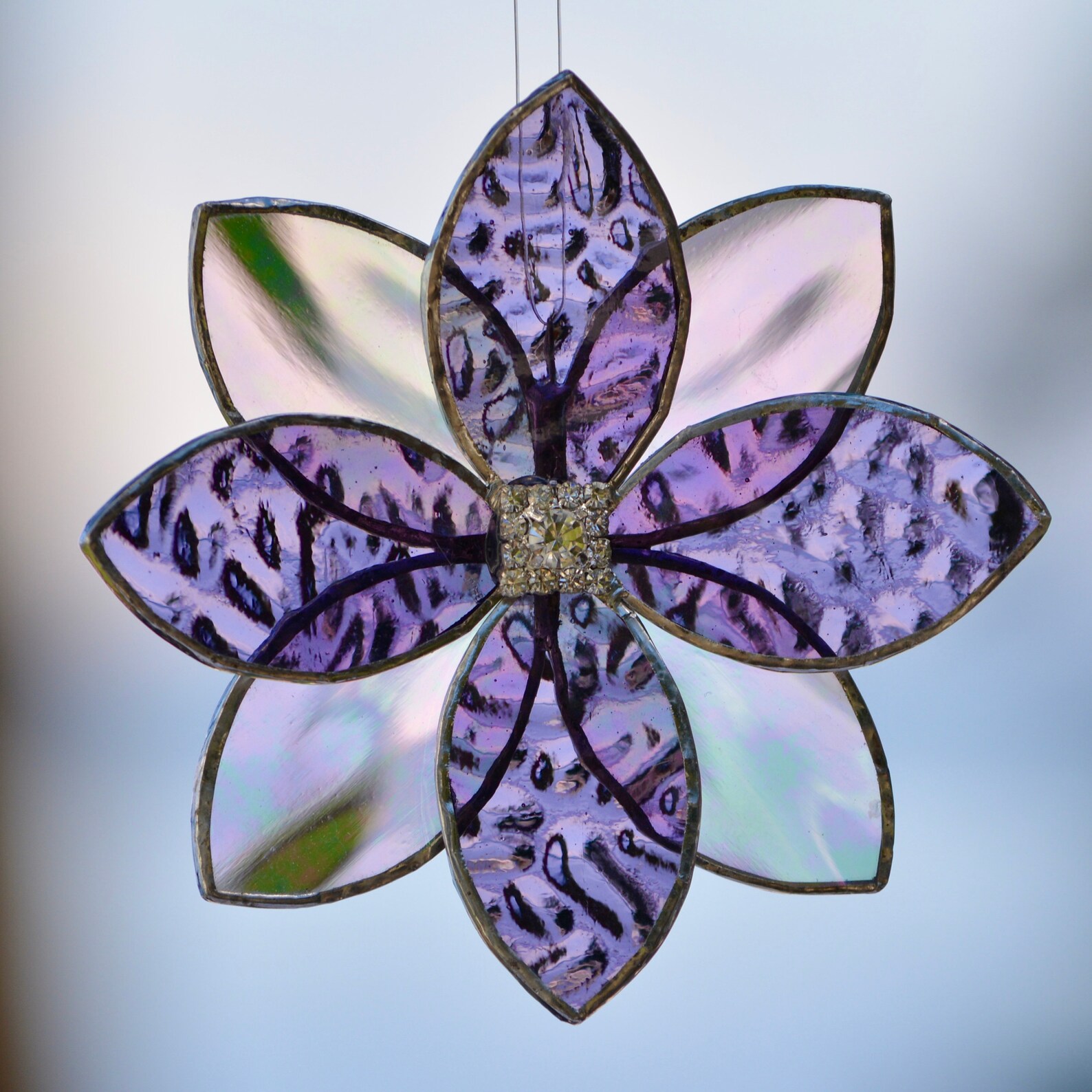 Stained Glass Flower Suncatcher Window Hanging Glass - Etsy