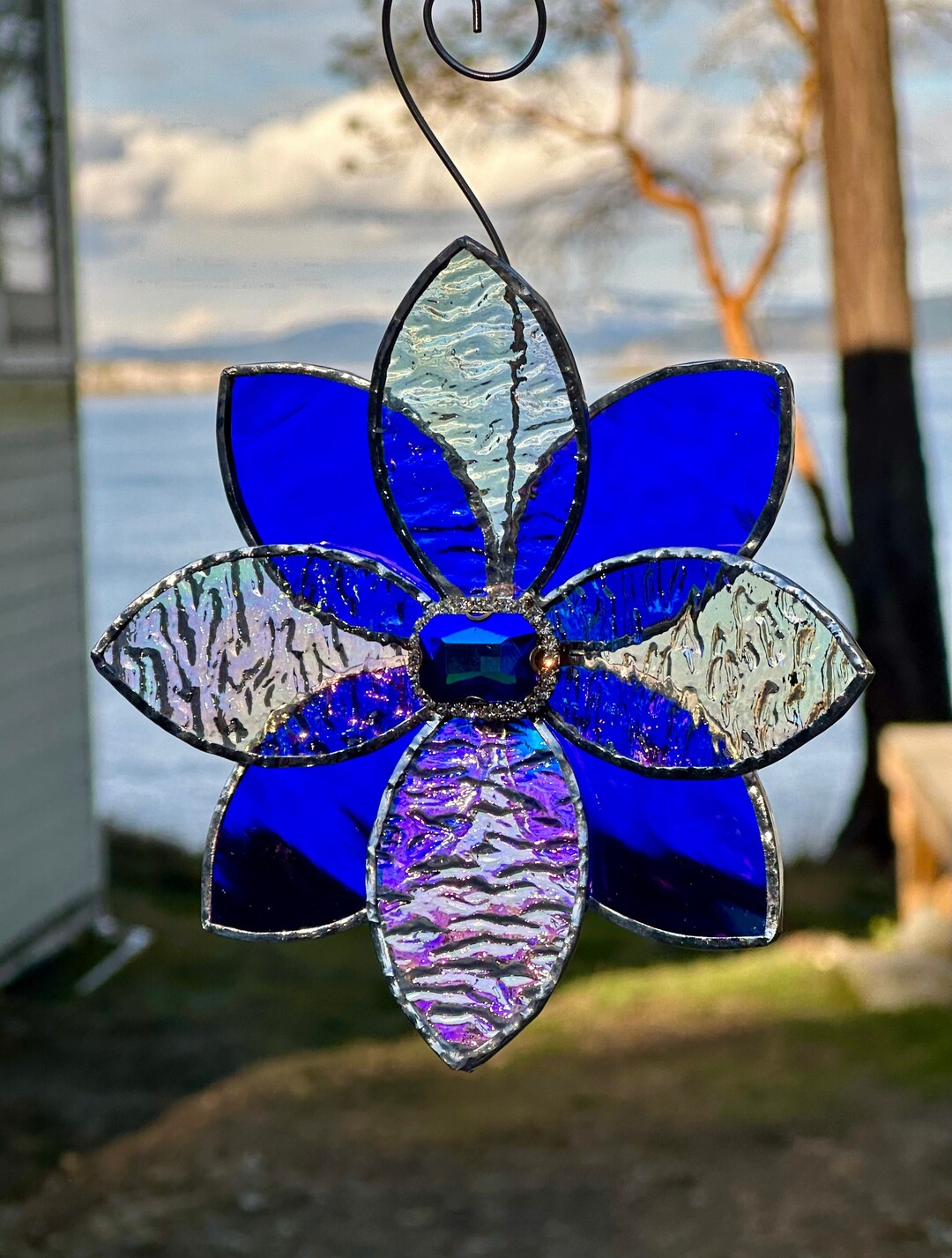 3D Stained Glass Flower Suncatcher, Wall Decor ~ Window Hanging, Garden ...