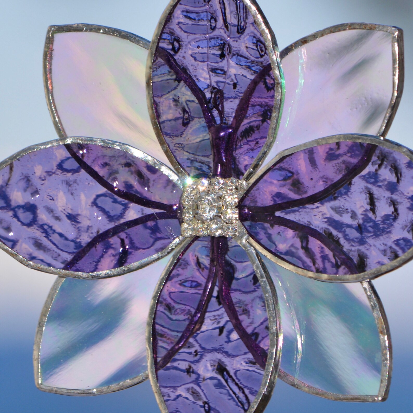 Stained Glass Flower Suncatcher Window Hanging Glass - Etsy