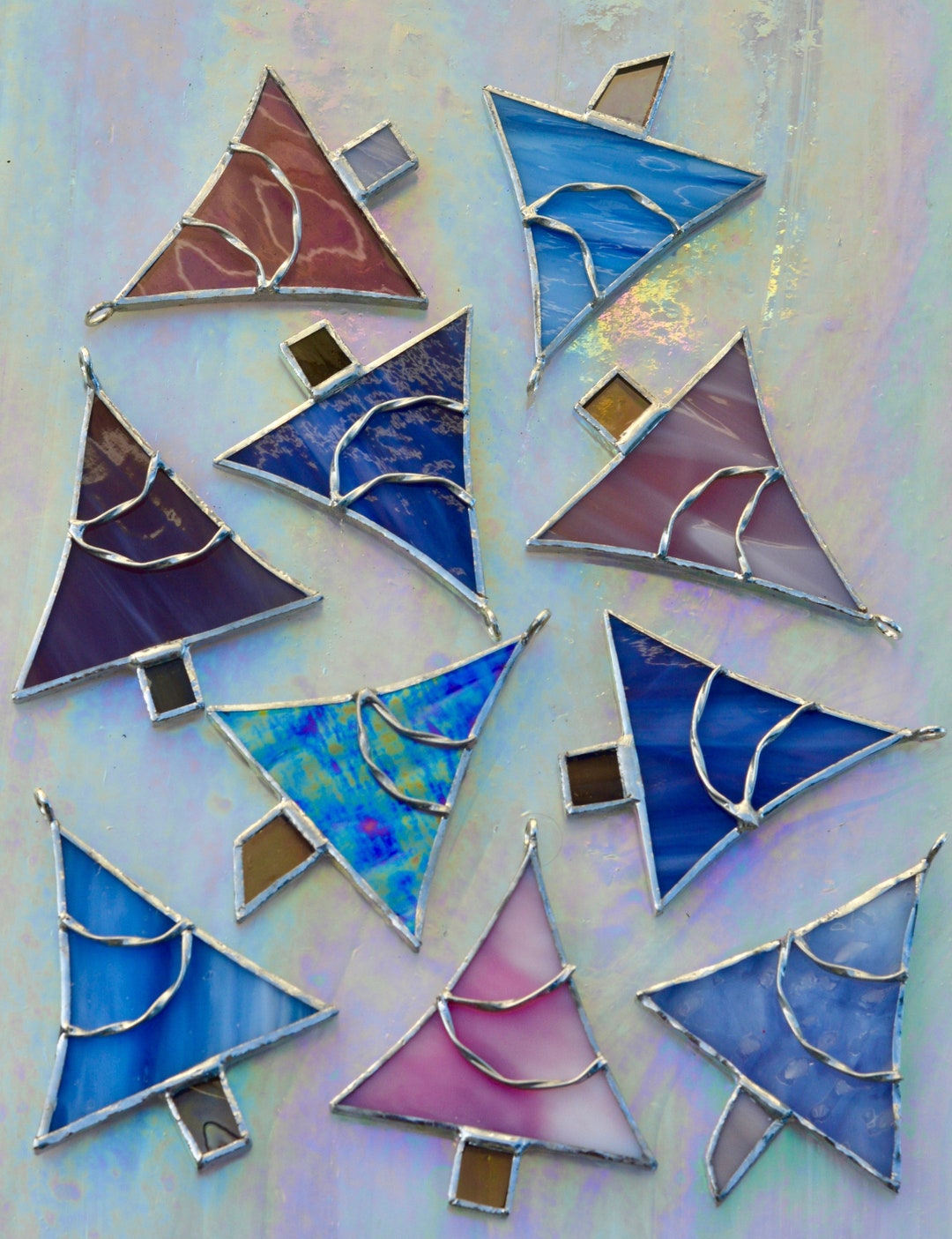 Stained Glass Christmas Ornaments (set) for Holiday Decor, Stocking ...