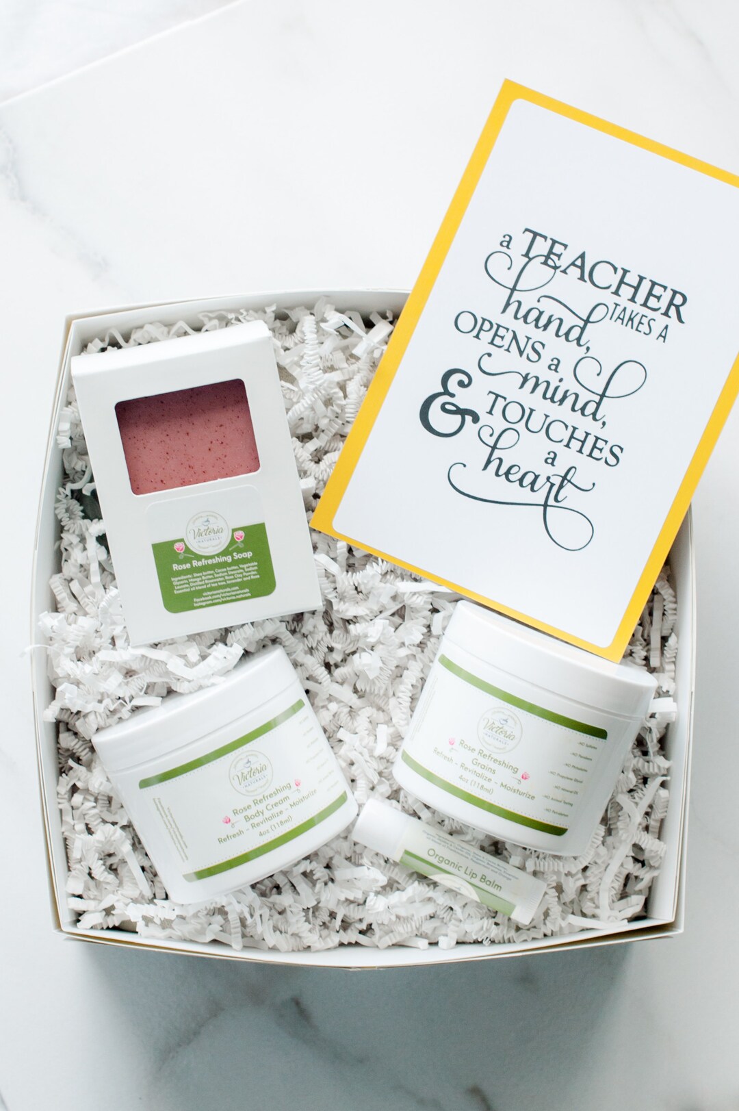 Teacher Appreciation Spa Gift Set: Rose Soap, Body Cream & Lip Balm - Etsy