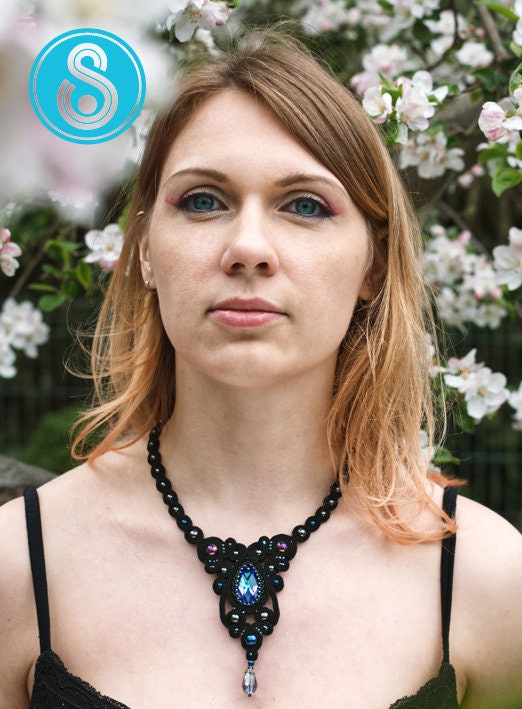 Lady in Black Soutache Set Soutache Necklace Soutache Earrings - Etsy