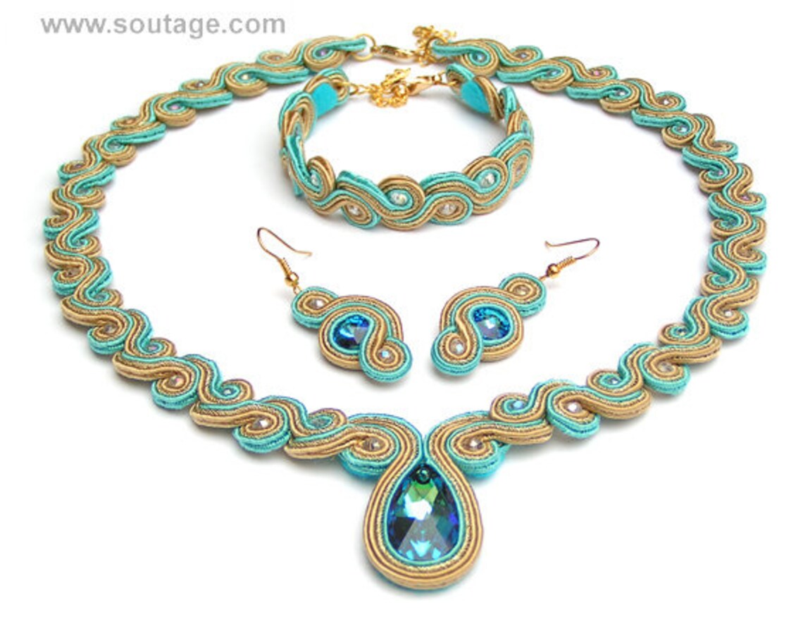Beauty of Morning Soutache Set Soutache Necklace Soutache Earrings ...