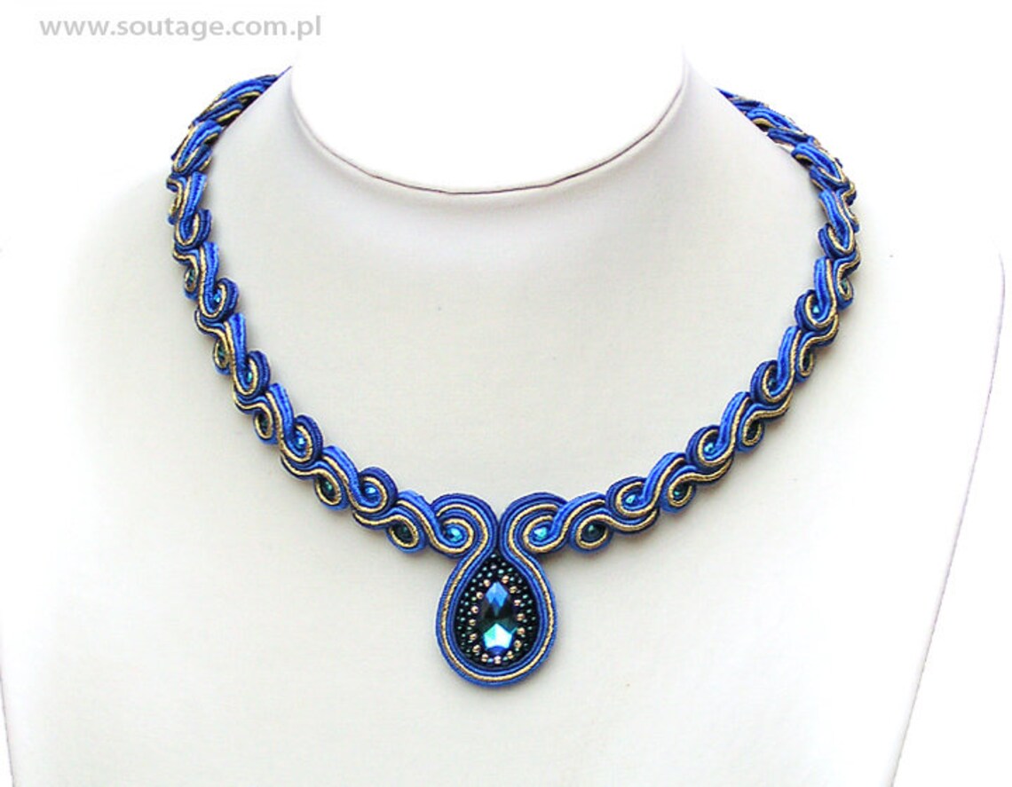Beauty of Midnight Soutache Set Soutache Necklace Soutache Earrings ...