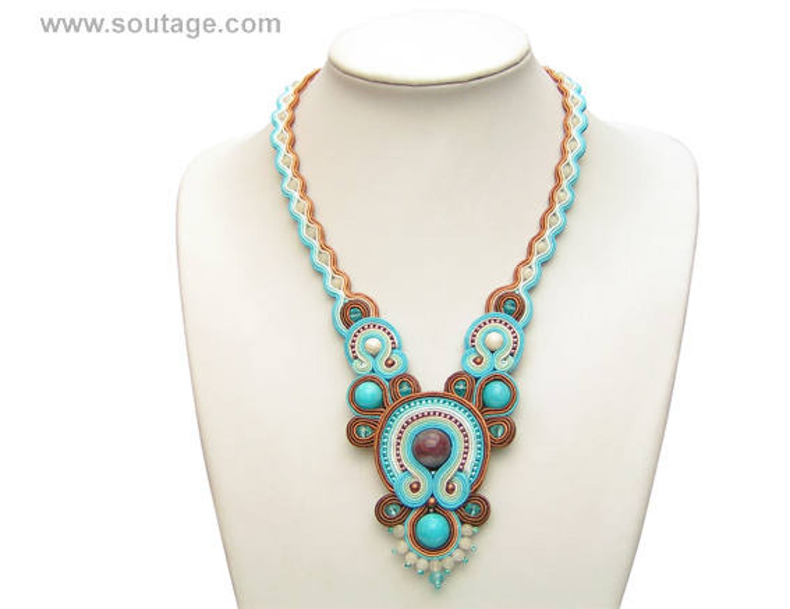 Boracay Soutache Set Soutache Necklace Soutache Earrings Boho - Etsy