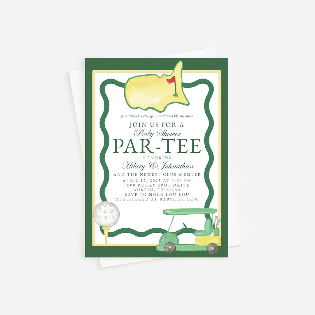 Corjl Golf Theme Baby Shower Invitation, Boy Baby Shower Invitation ...