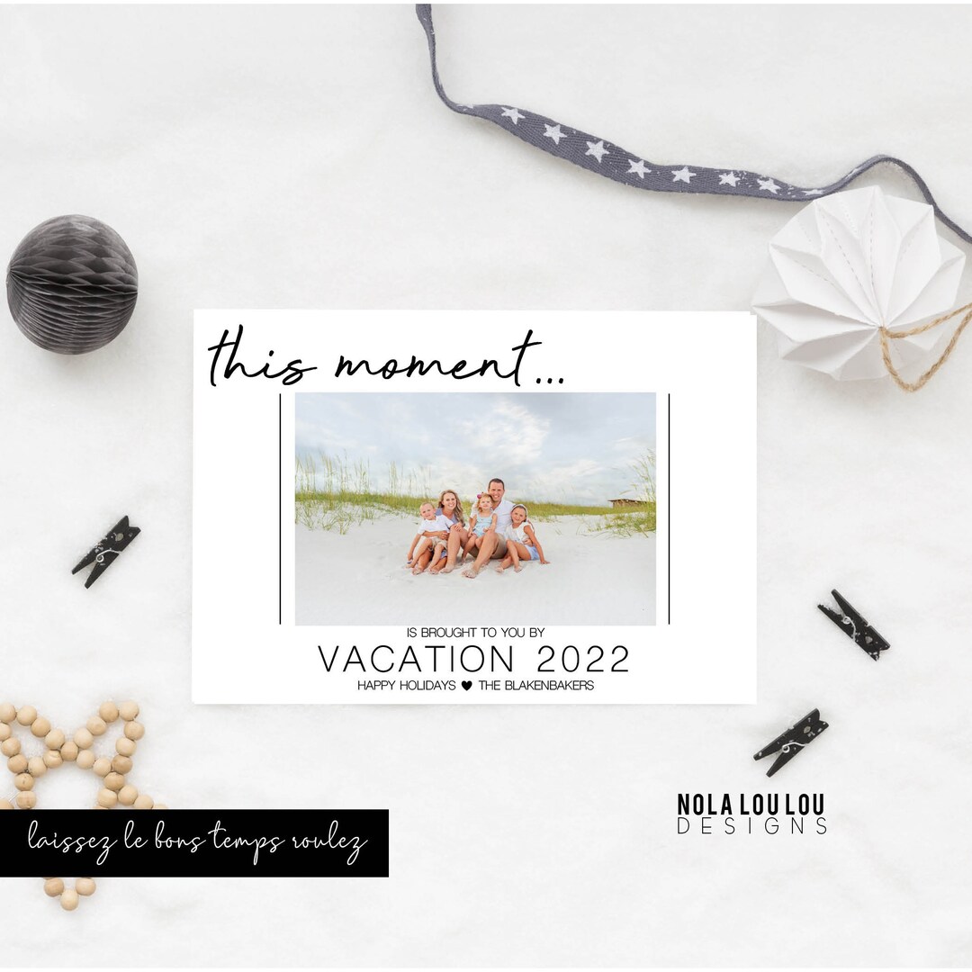 Family Photo Christmas Card, Holiday Photo Card, Beach Photo Card ...