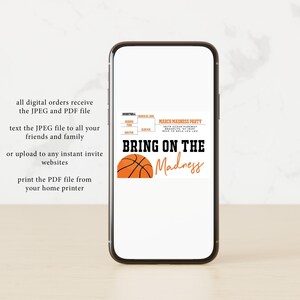 March Madness Basketball Party Invitation (digital or Professionally ...
