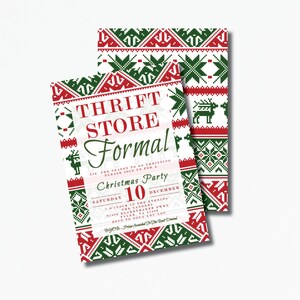 Ugly Christmas Sweater Party Invitation: Thrift Store Formal (digital ...