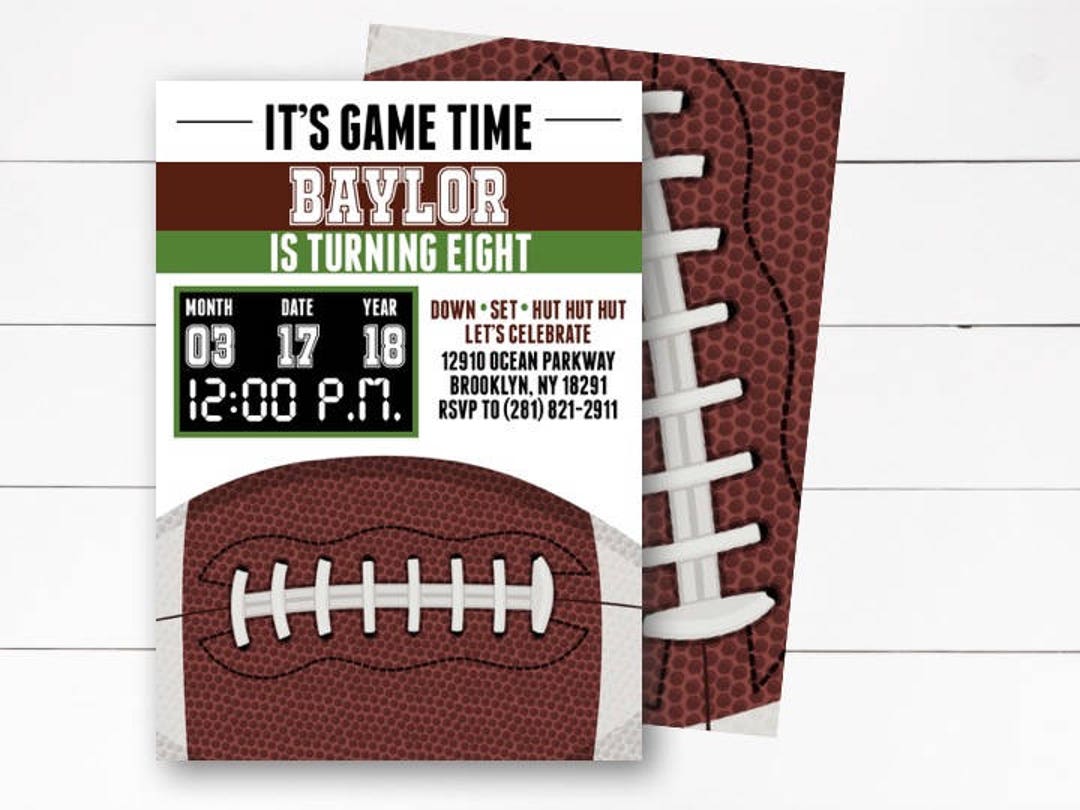 It's Game Time Birthday Invitation, Football Party Invite, Sports ...