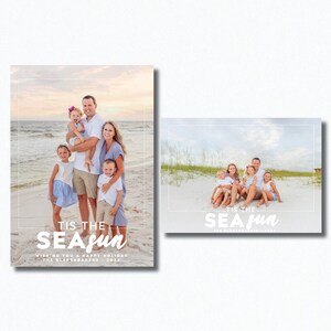 Beach Family Photo Christmas Card: Seaside Holiday With Matching ...