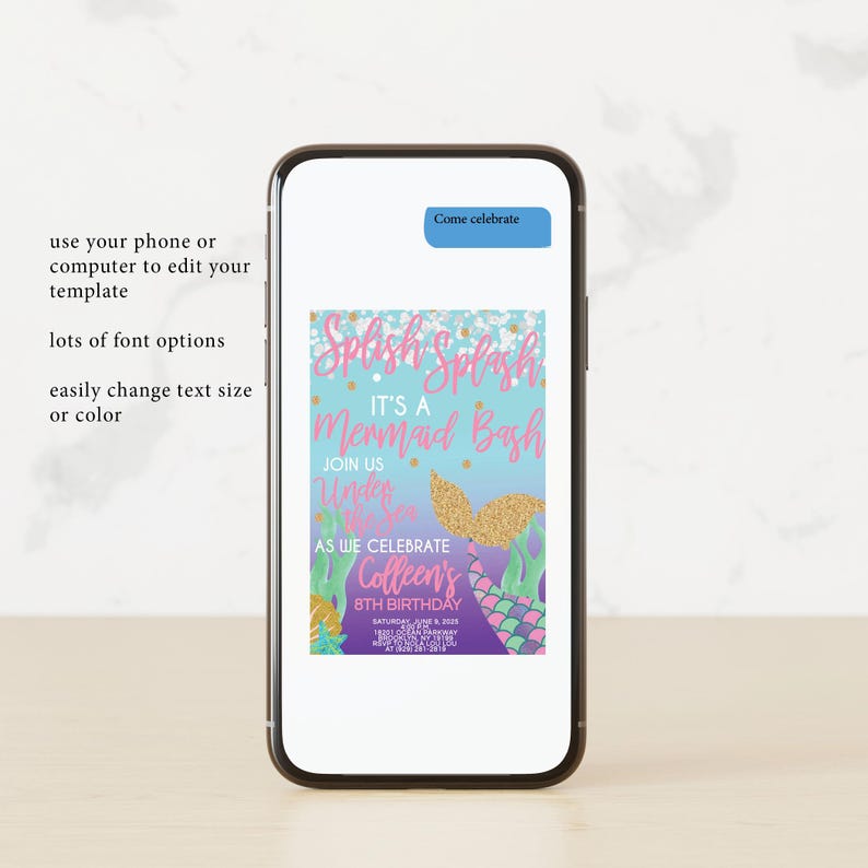 Mermaid Birthday Invitation: Under the Sea Pool Party (instant Download ...