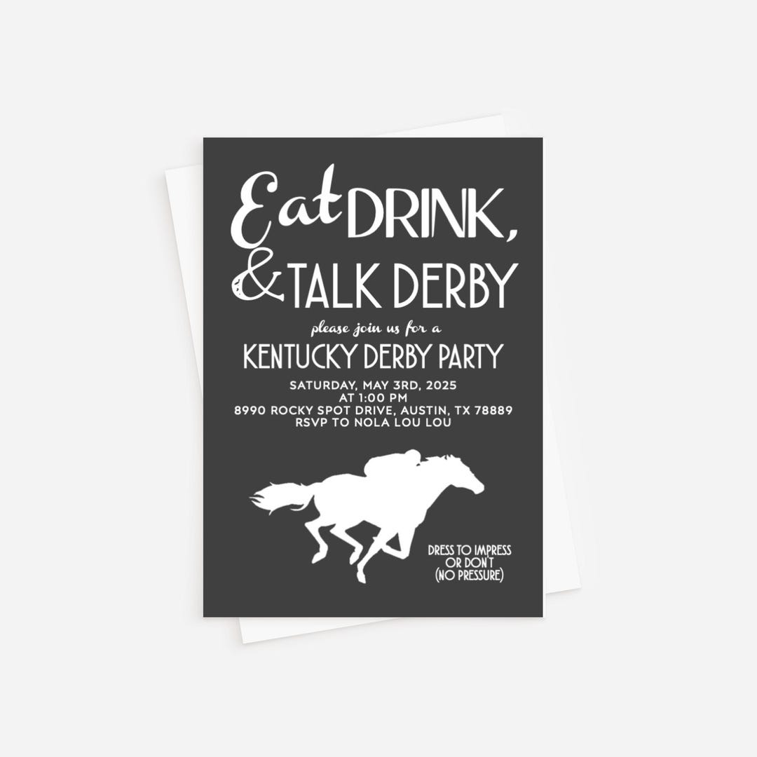 Derby Day Invitation, Kentucky Derby Invitation, Horse Racing ...