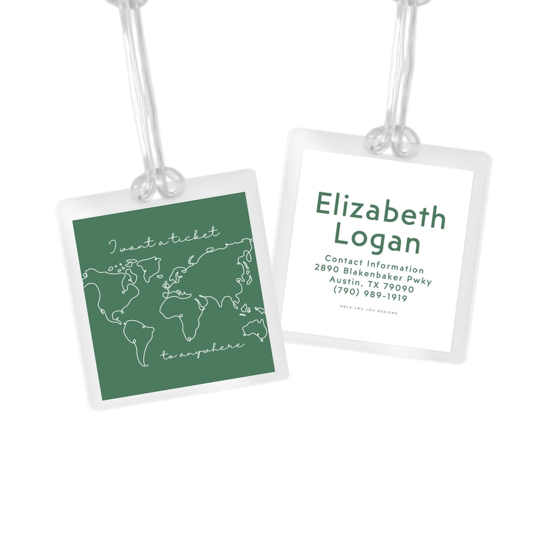 Personalized Luggage Tag, Personalized Backpack Tag, I Want Ticket ...