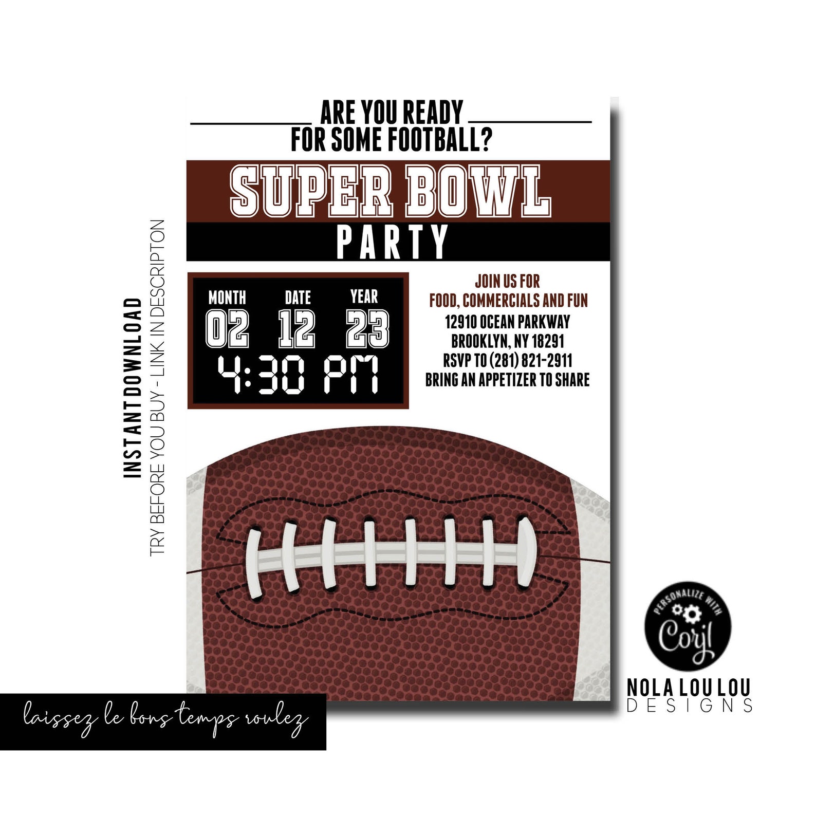 Watch Party Party Invitation Football Party Invitation - Etsy