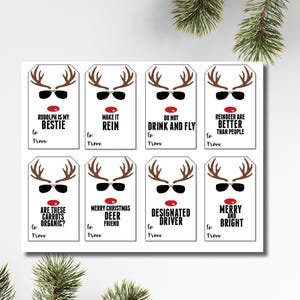 Instant Download Reindeer Theme Christmas Gift Tags, Printable ...