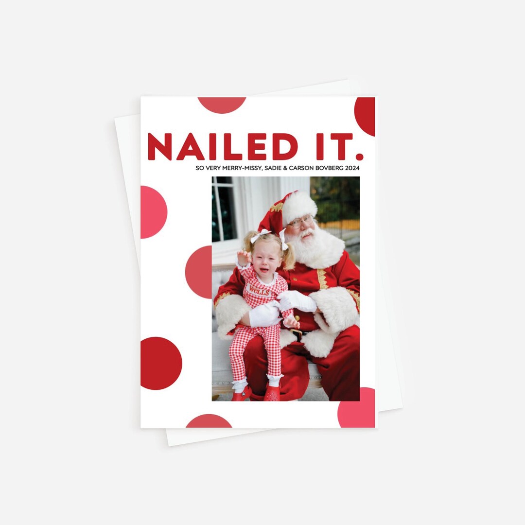 Funny Santa Photo Christmas Card: Personalized Holiday Card, Matching ...