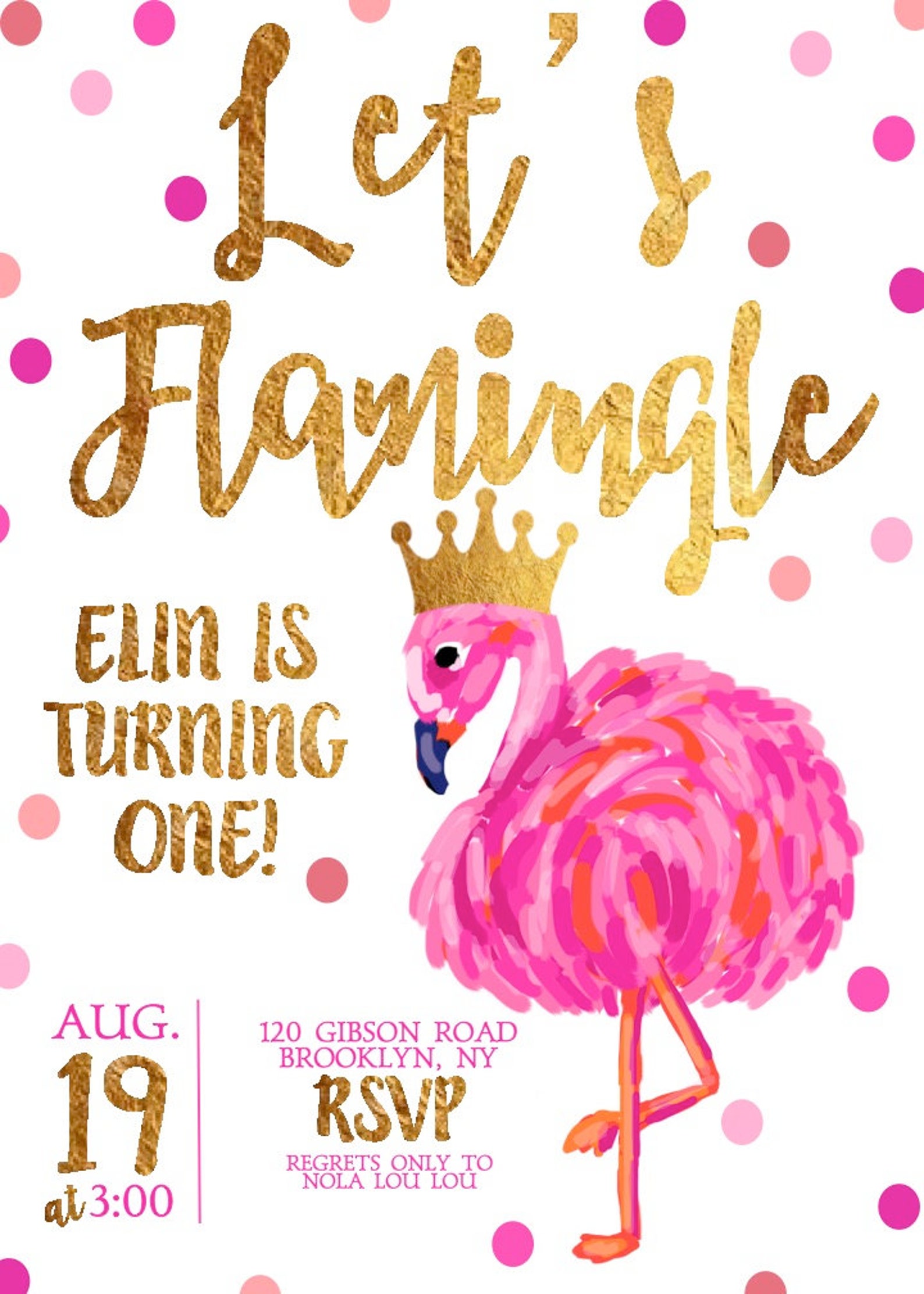Let's Flamingle Invitation Flamingo Birthday Invitation - Etsy
